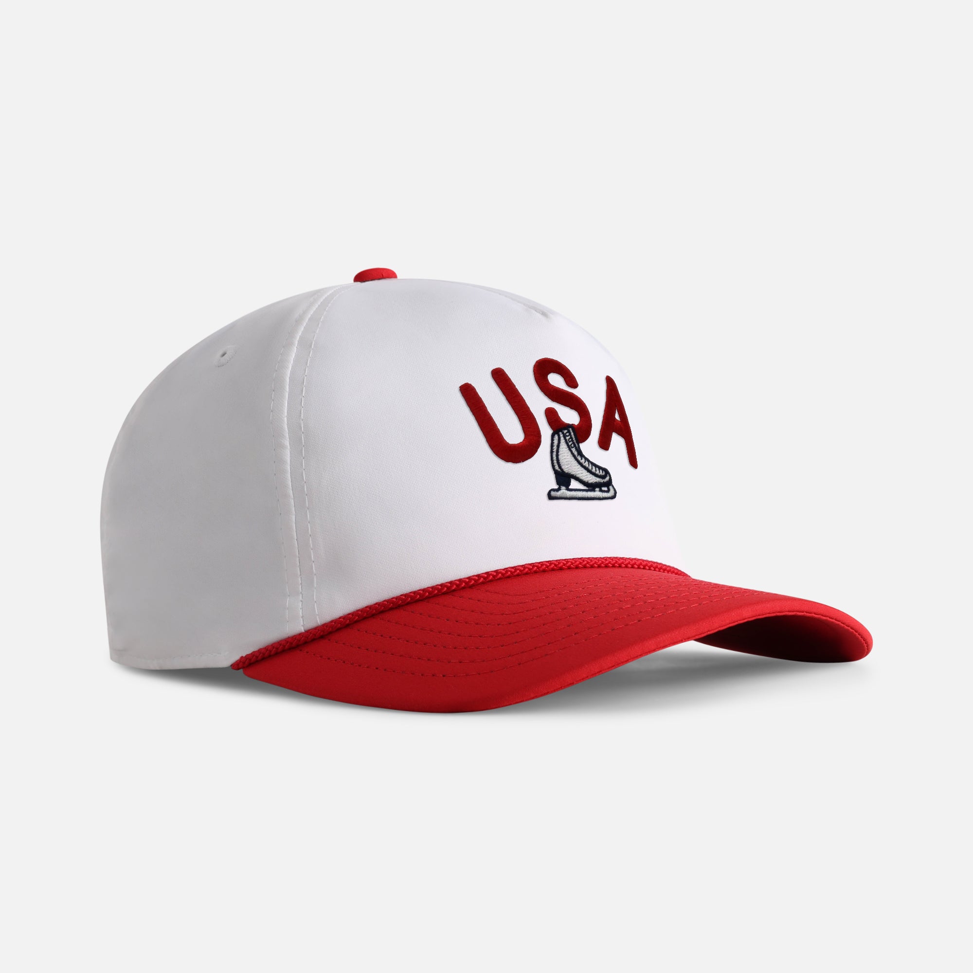 Usa Figure Skating Two Tone Performance Rope Hat Imperial